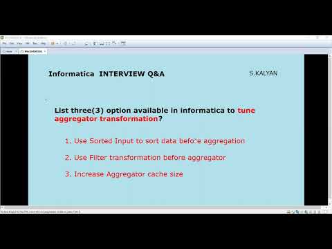 Informatica Power Center, Interview Q&A, Performance Tuning, Aggregator