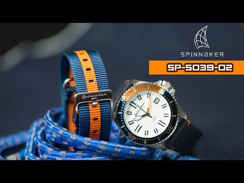 Jam Tangan Spinnaker SP-5039-02 Vintage Spence Men White Dial Blue Leather Strap + Extra Strap