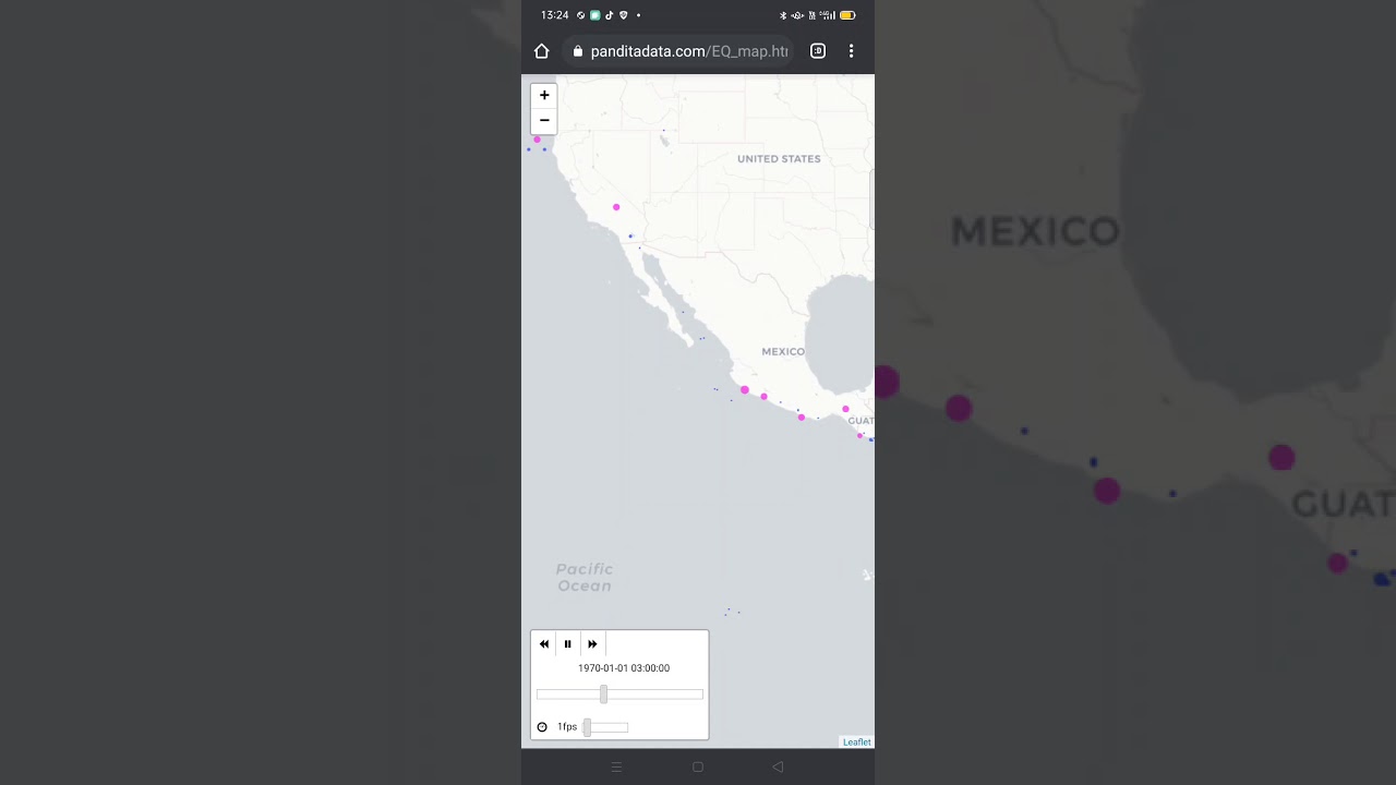 Earthquakes animation 1968-2016  dynamic interactive map with jupyter notebook