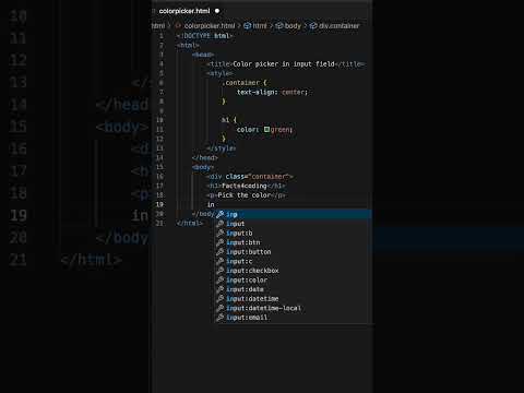 color picker input field | HTML Tips and Tricks
