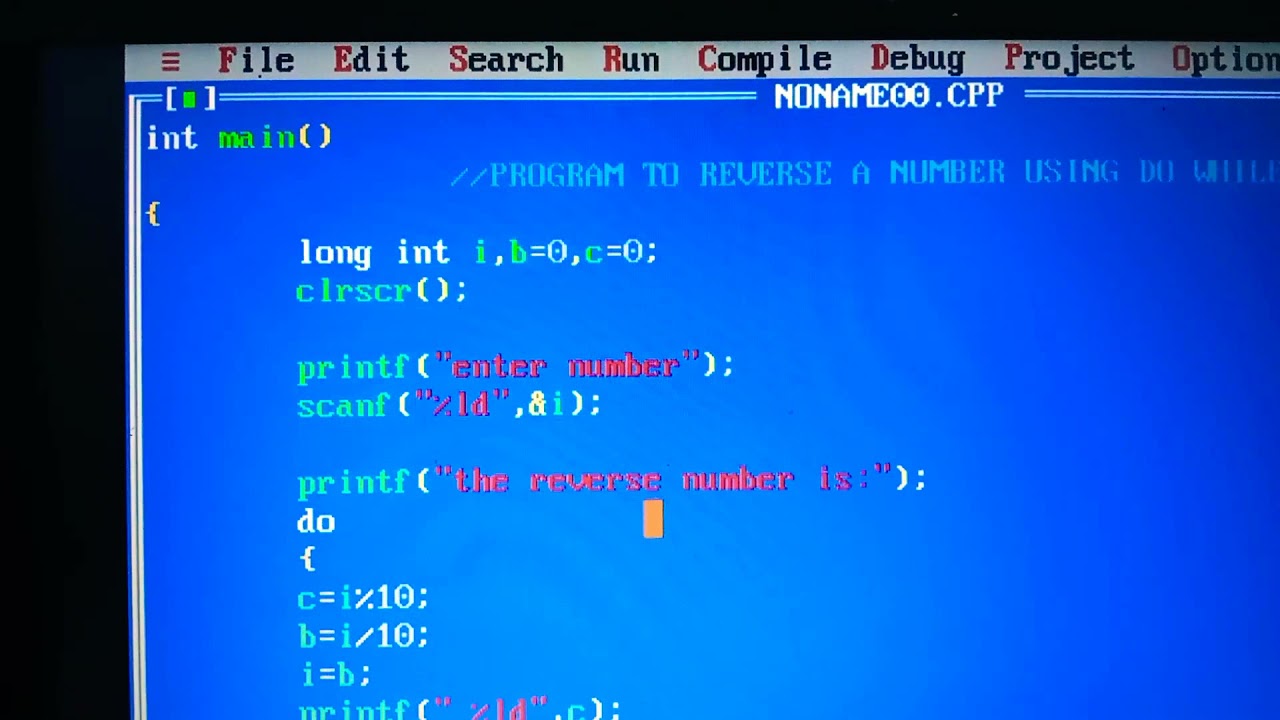 program to reverse a number using do while loop