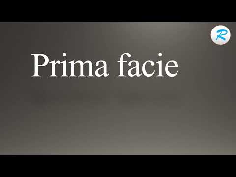 How to pronounce Prima facie