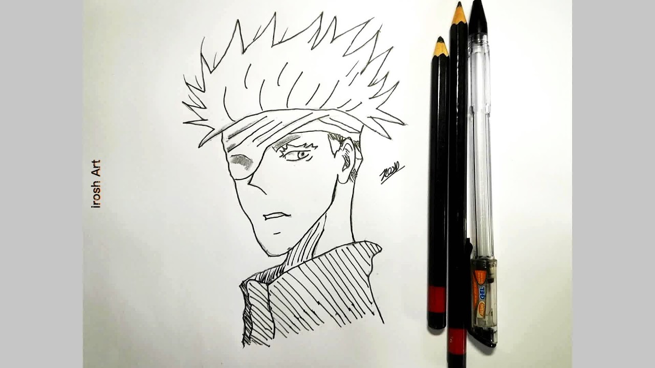 Draw Gojo Satoru in 7 Minutes! 🔵🔴 (Easy Tutorial)