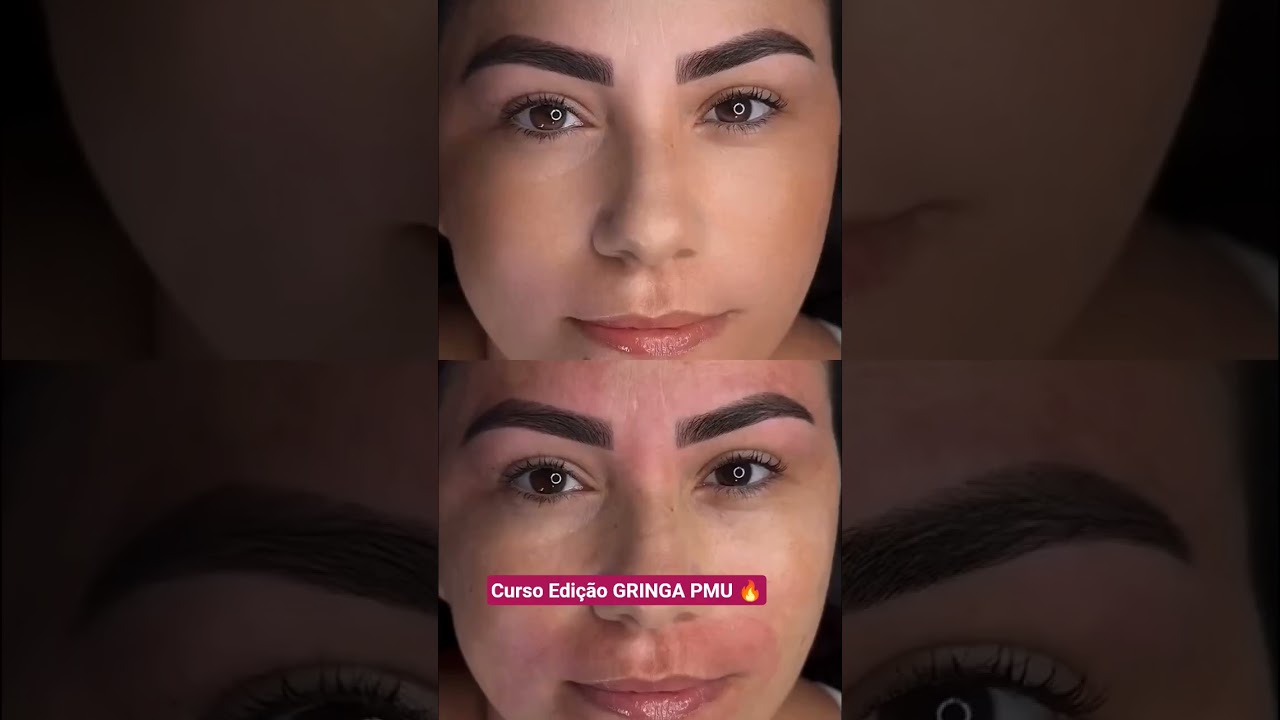 Curso Edição Gringa PMU 🇺🇲: Maquiagem digital grátis no celular #sobrancelhas #beleza