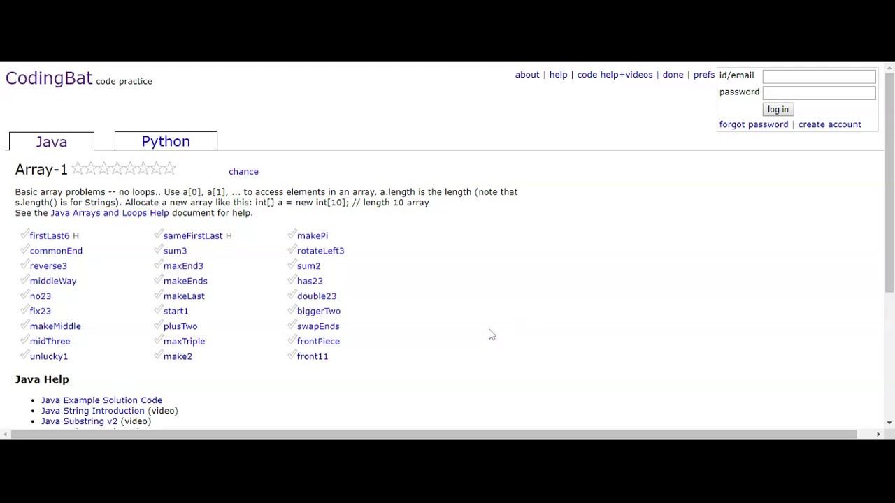 CodingBat  Java Array-1