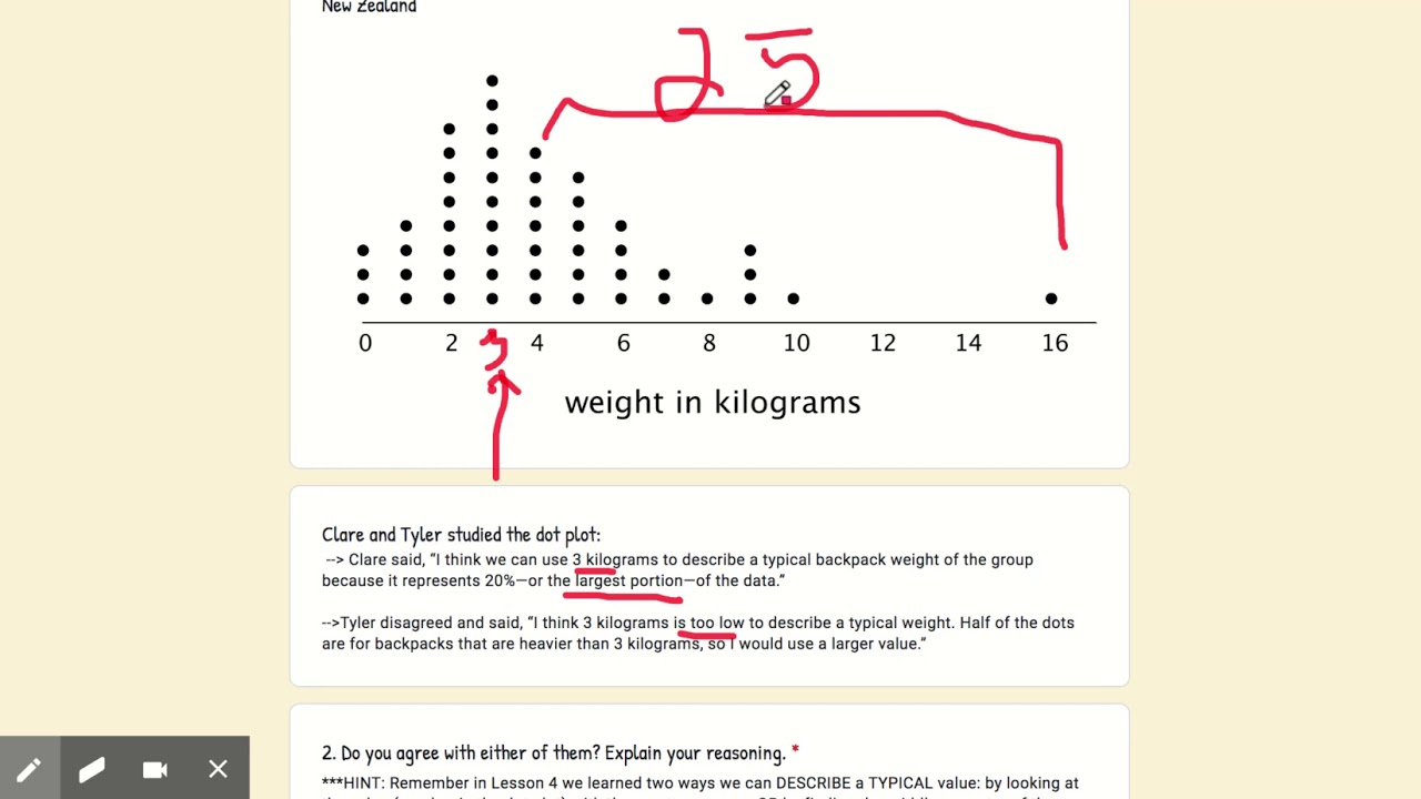 Unit 8 Lesson 5: Using Dot Plots to Answer Statistical Questions