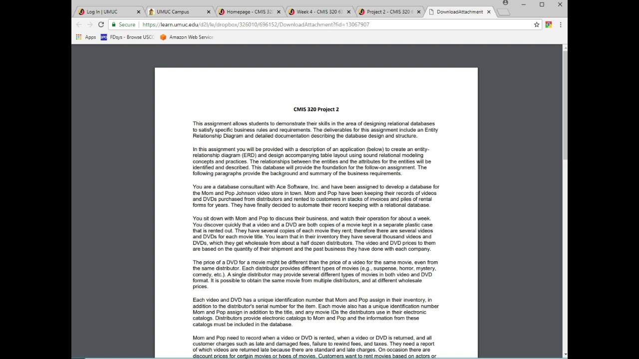 CMIS 320 Week 4 Introduction