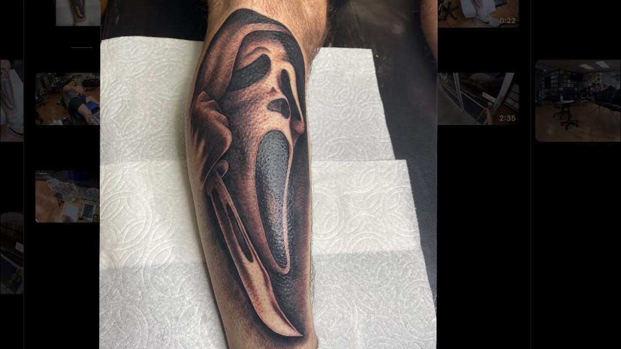 Ghost face tattoo/ POV/ tattoo tutorial 