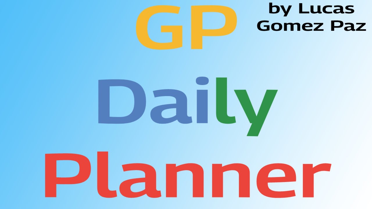 CS50 final project - GP Daily Planner
