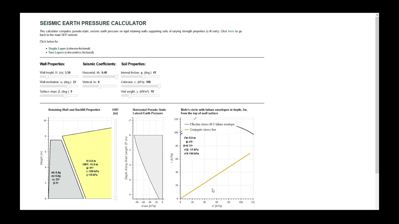 Design of Retaining Wall with Seismic Coefficients