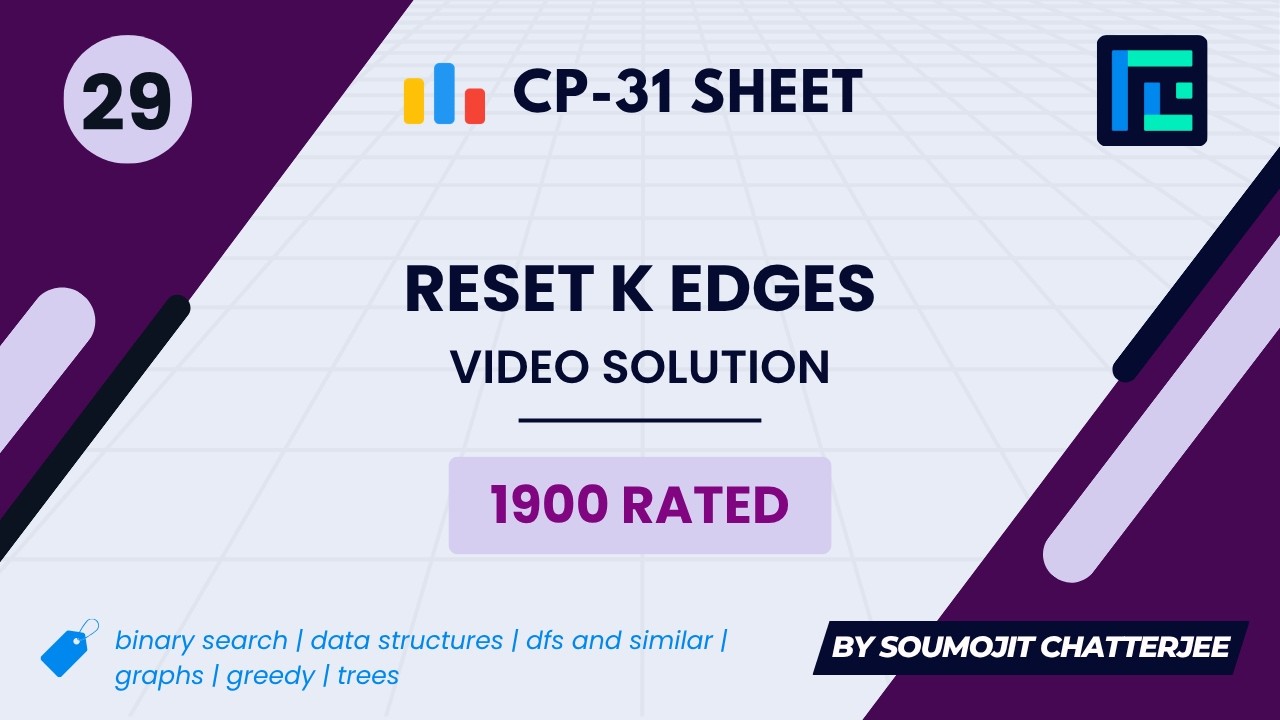 #29 Reset K Edges | Video Solution | 1900 Rated | TLE CP-31 Sheet | Best Codeforces Problems