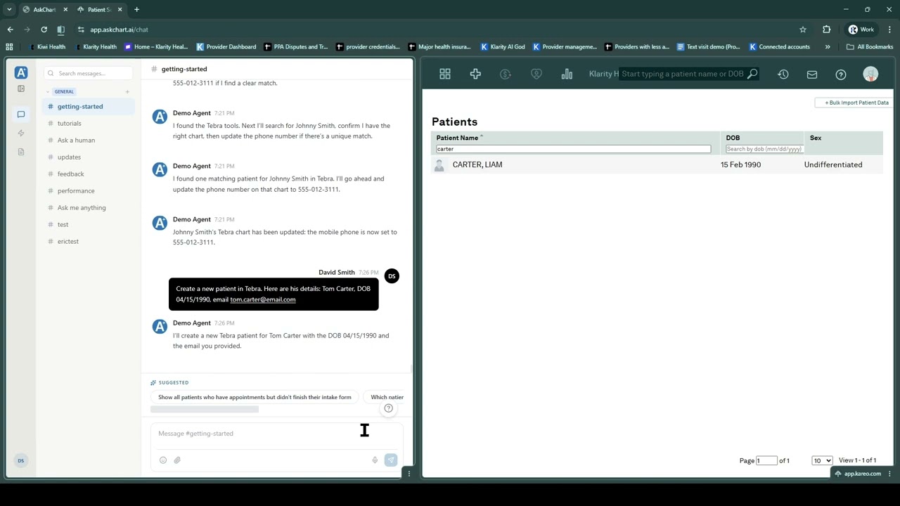 Create a new patient record in Tebra using AskChart
