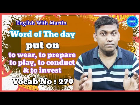 put on | tamil meaning | pronunciation & a sentence | vocabulary | English with Martin | EWM #279