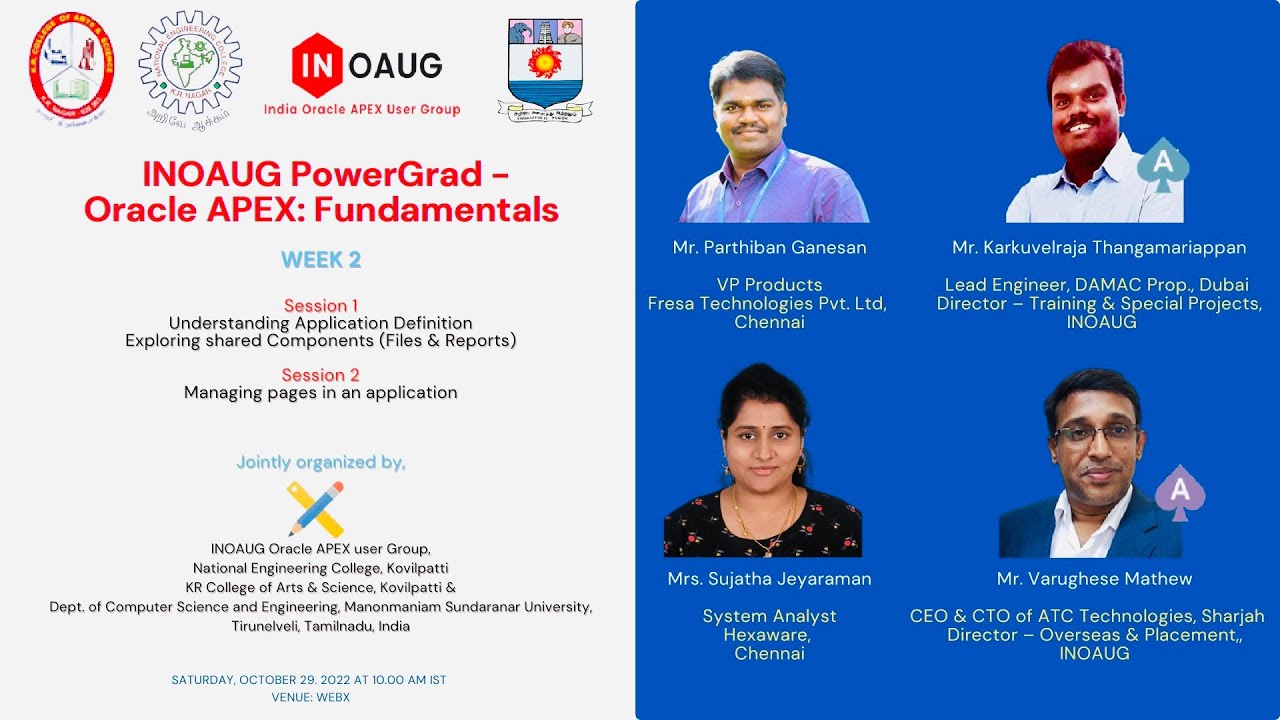 INOAUG PowerGrad | Week 2 | Session I: Managing Pages in an Application by Parthiban Ganesan