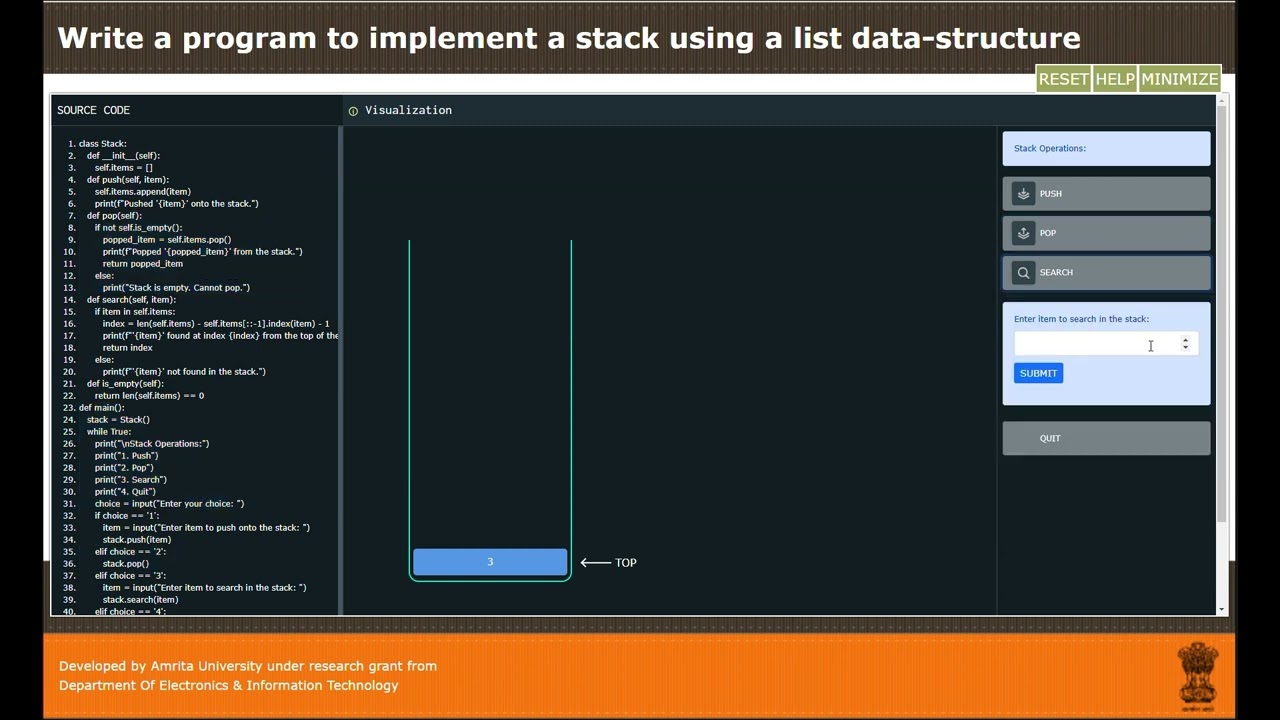 Write a Python program to implement a Stack using a list data-structure