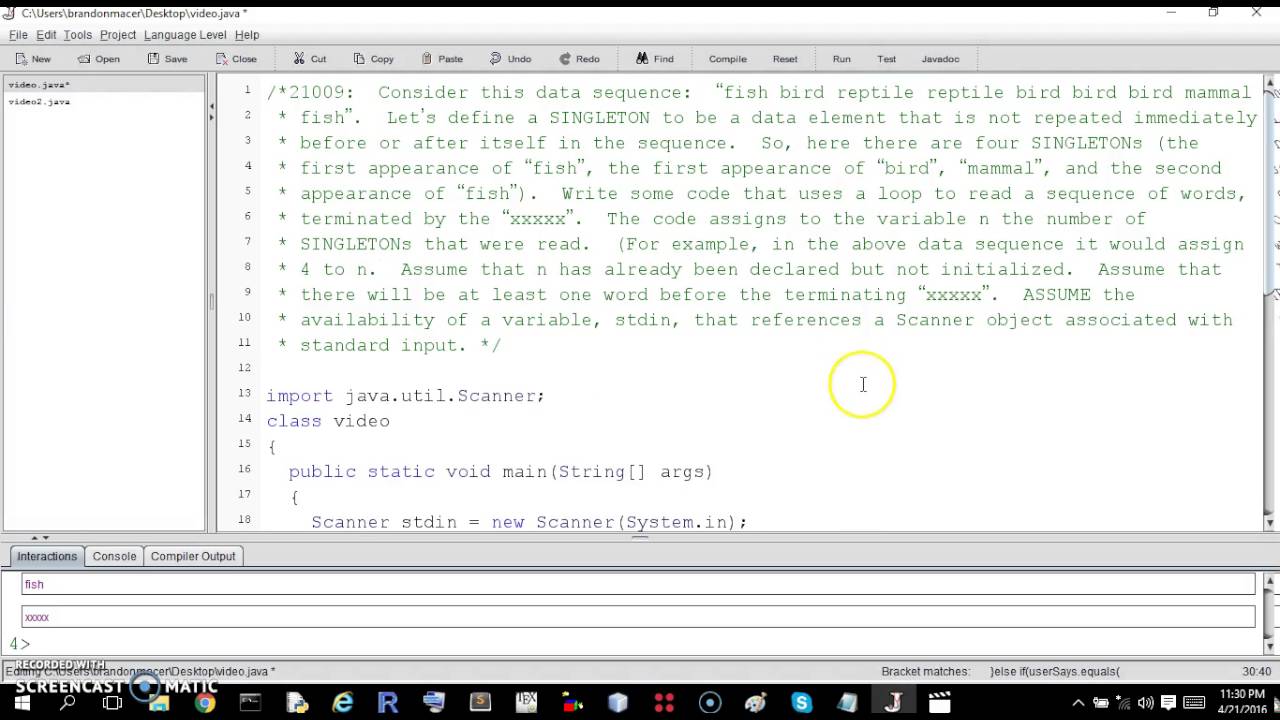 21009 Java MyProgrammingLab Answer Walkthrough