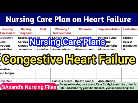 Nursing Care Plan on Heart Failure/Congestive Heart failure @anandsnursingfiles