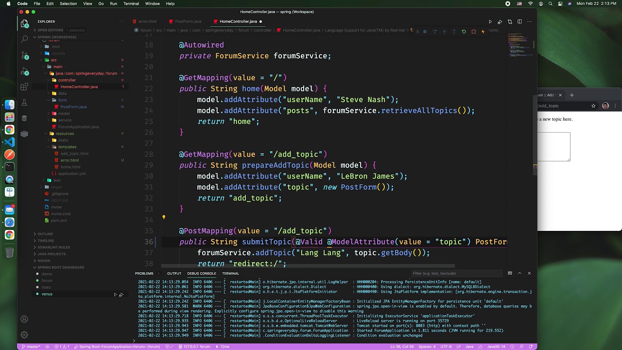 Spring Boot complete project | step 6, Form Validation