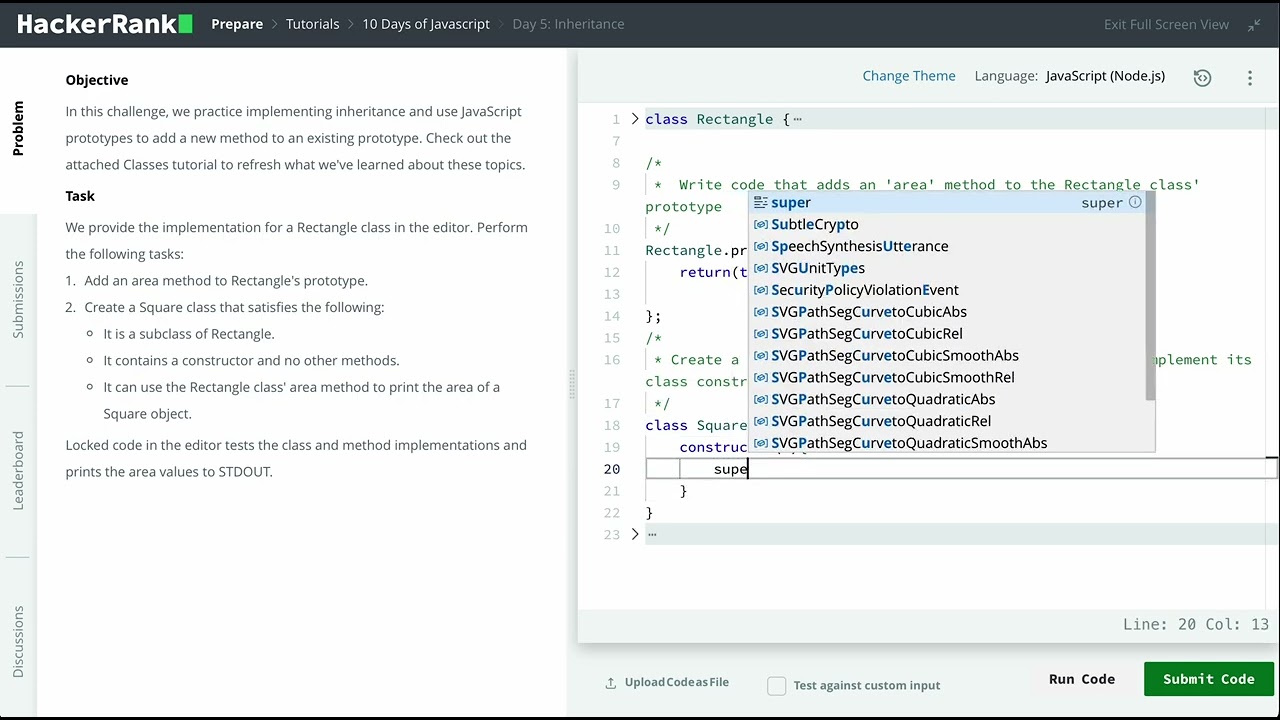 Hackerrank 10 Days of Javascript - Day 5: Inheritance