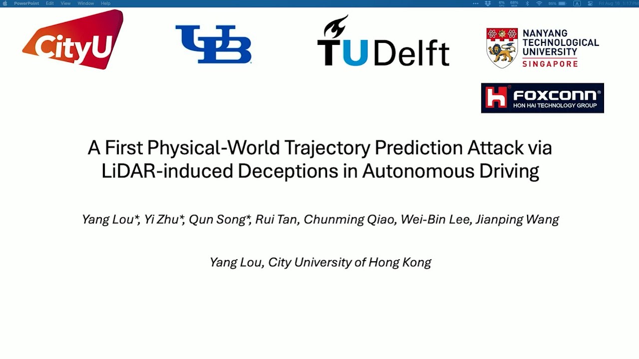 USENIX Security '24 - A First Physical-World Trajectory Prediction Attack via LiDAR-induced...