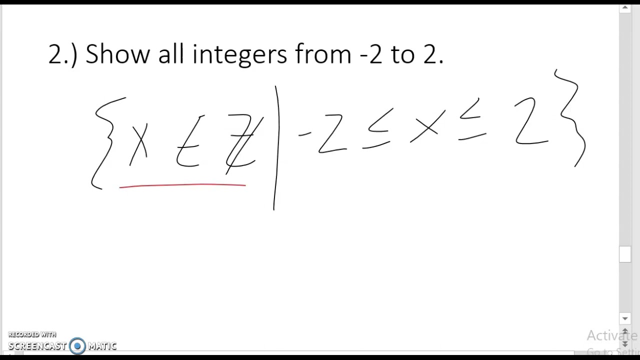 Represent a set using Set Builder Notation