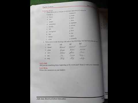 Class 5th Subject English Topic the Shadow( Rhyming words)