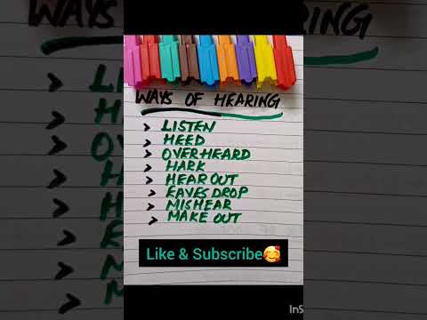 Ways of Hearing#listen#hearing#spokenenglish# vocabulary#synonyms #dailyroutine