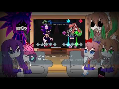 Ddlc react to sonic.exe vs Monika.exe gacha life reaction