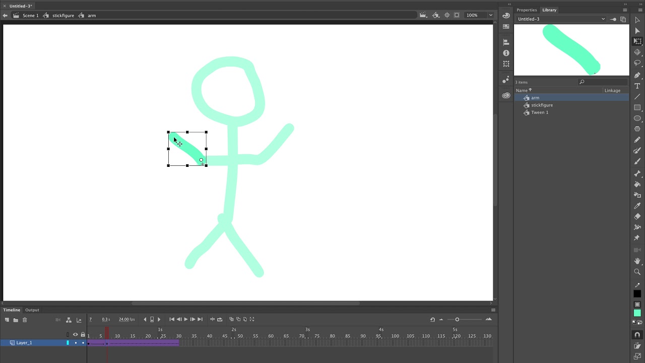 Adobe Animate Stick Figure Waving