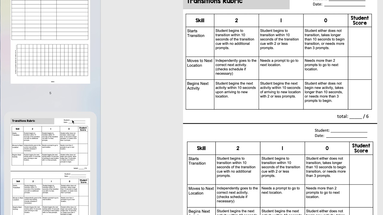 Behavior Rubric Preview