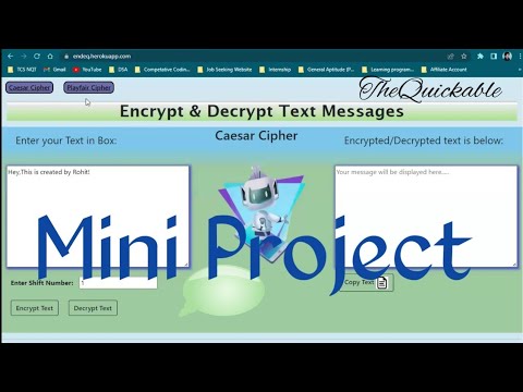 Encryption & Decryption of Message || Cryptography Project || Network Security Project #project