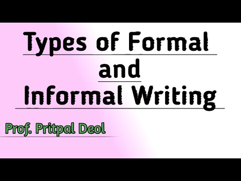 Types of Formal and Informal Writing
