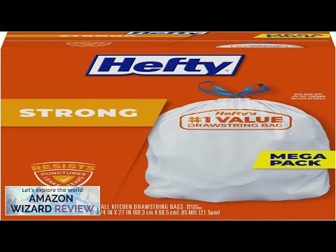 Hefty Strong Tall Kitchen Trash Bags Unscented 13 Gallon 90 Count WhitePackaging Review