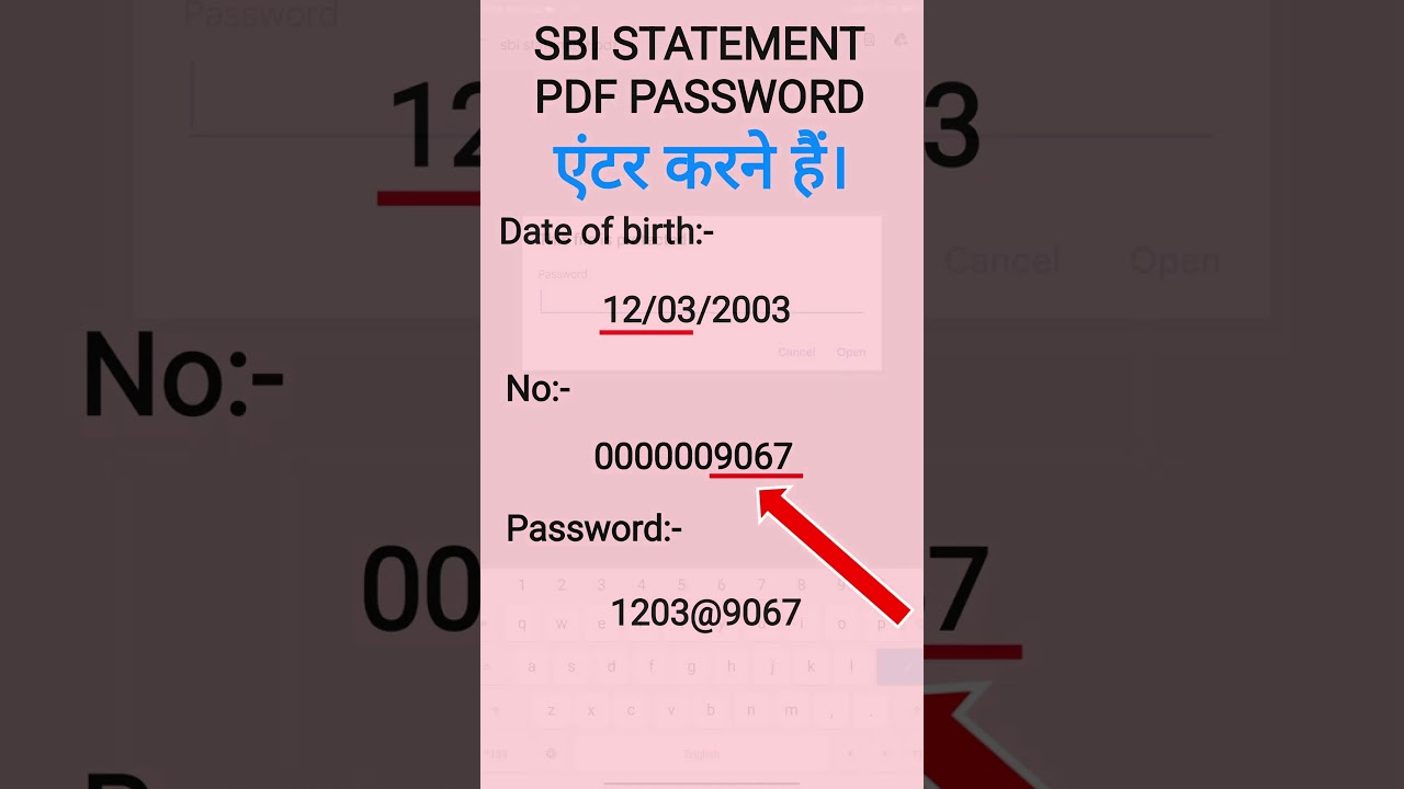 sbi bank statement pdf password kaise pata kare | how to open sbi statement pdf password