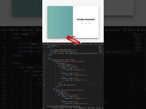 Toggle Login/Sign Form - II | HTML, CSS, JavaScript | #shorts #viralshorts #coding