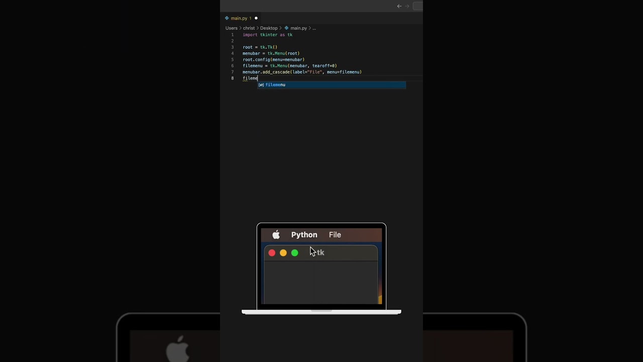 Easy Python Menu Creation with Tkinter Library