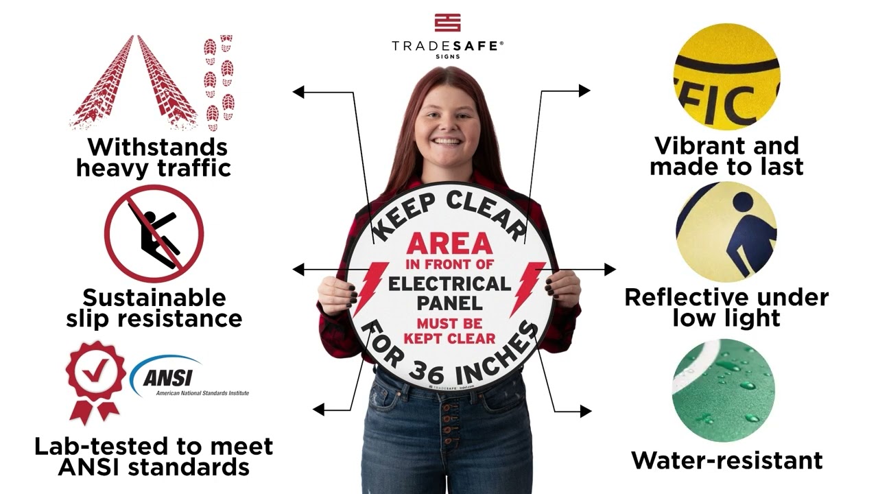 Electrical Panel Signs - Anti-Slip Floor Sticker | TRADESAFE