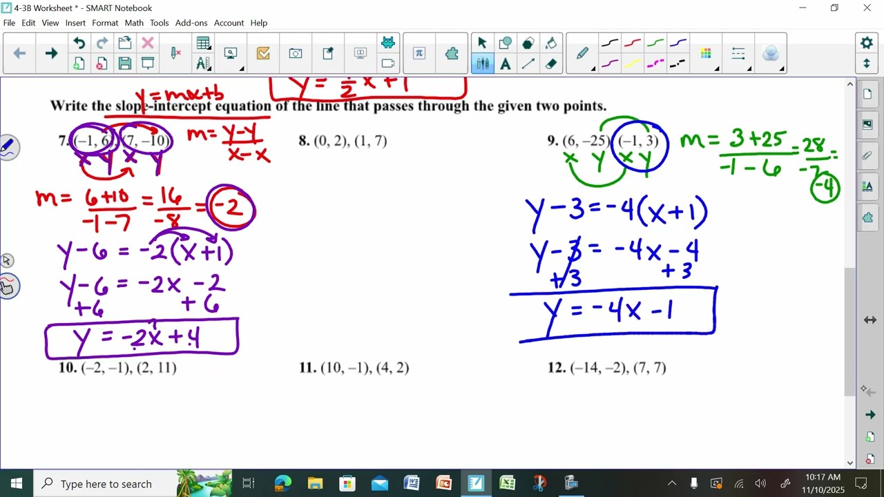 4 3B Worksheet HELP