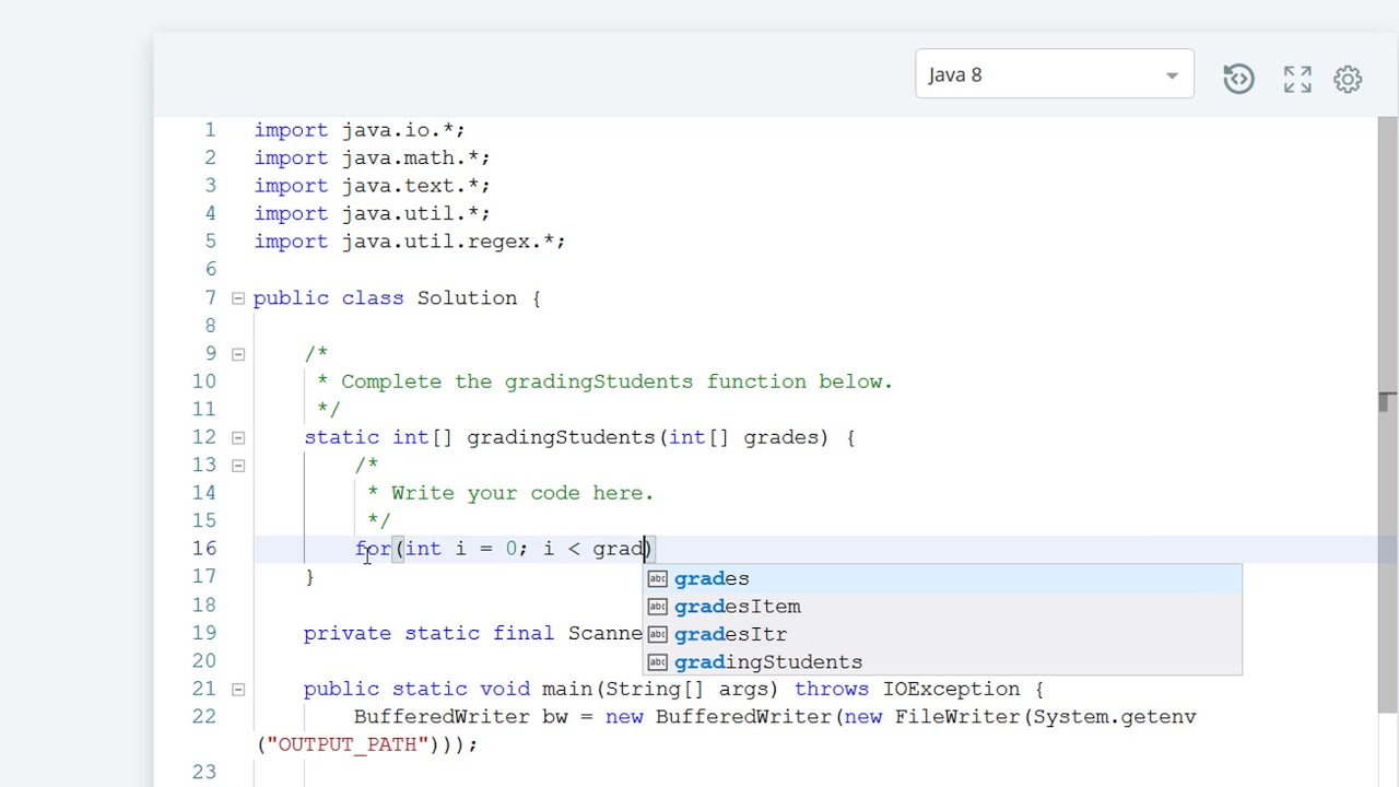 Hackerrank Grading Students || Java || problem solving array