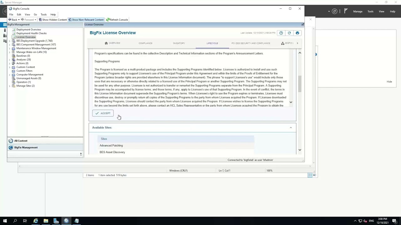 BigFix - Post Install initial configuration