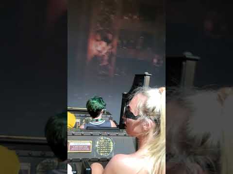 Wizarding World of Harry Potters Gringotts Bank with the lights on FULL RIDE