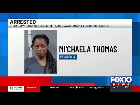 Pensacola woman arrested for DUI manslaughter in connection to crash that killed an infant