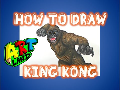 King Kong Drawing Step by Step Tutorial – I'm Youtuber – Follow my ...