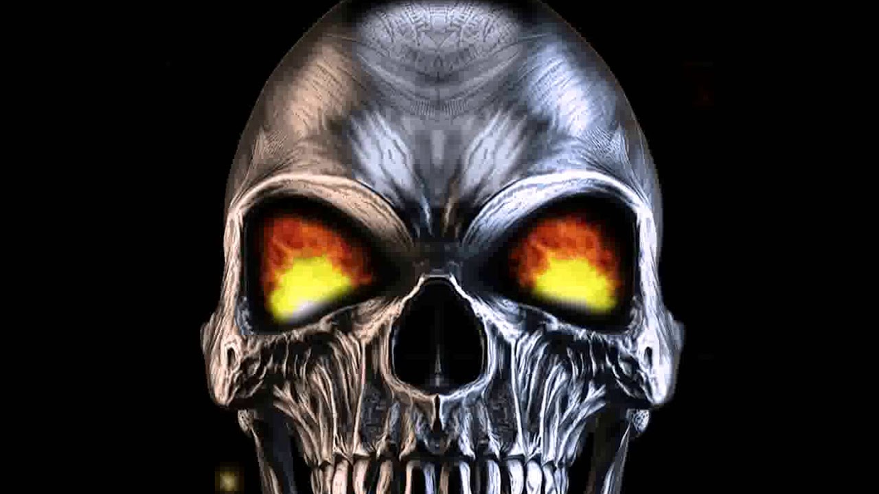 Screaming Silver Skull Animated Wallpaper