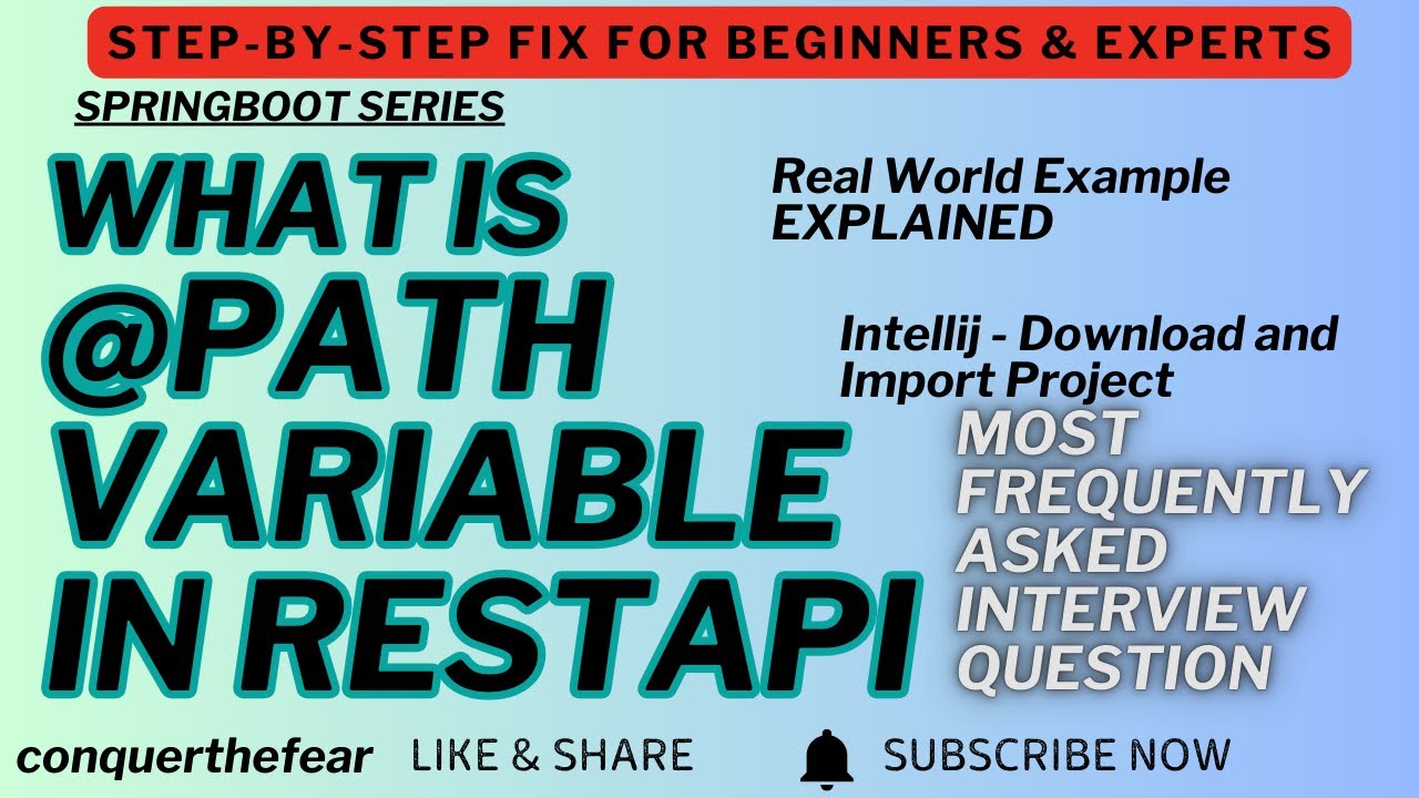 What is the Purpose of @PathVariable in Spring Boot? | Spring Boot Tutorial @conquerthefear #restapi