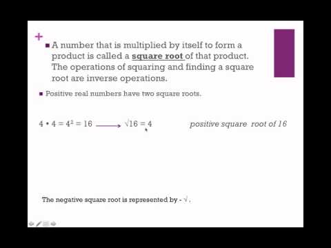 Powers, Exponents and Square Roots