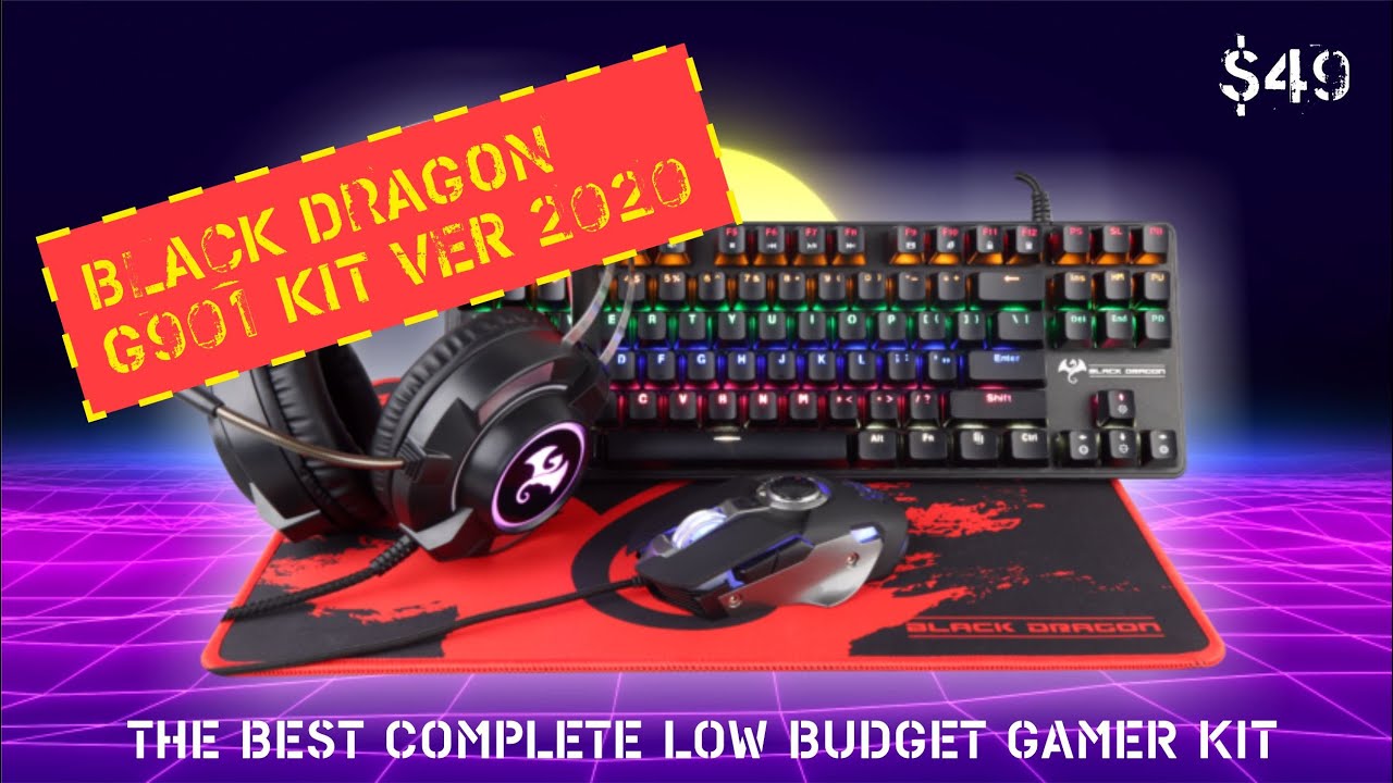 Black Dragon G901 Games KIT 2020 - Mech Keyboard | Gaming Mouse | Head Set | XL Mouse Pad [Preview]