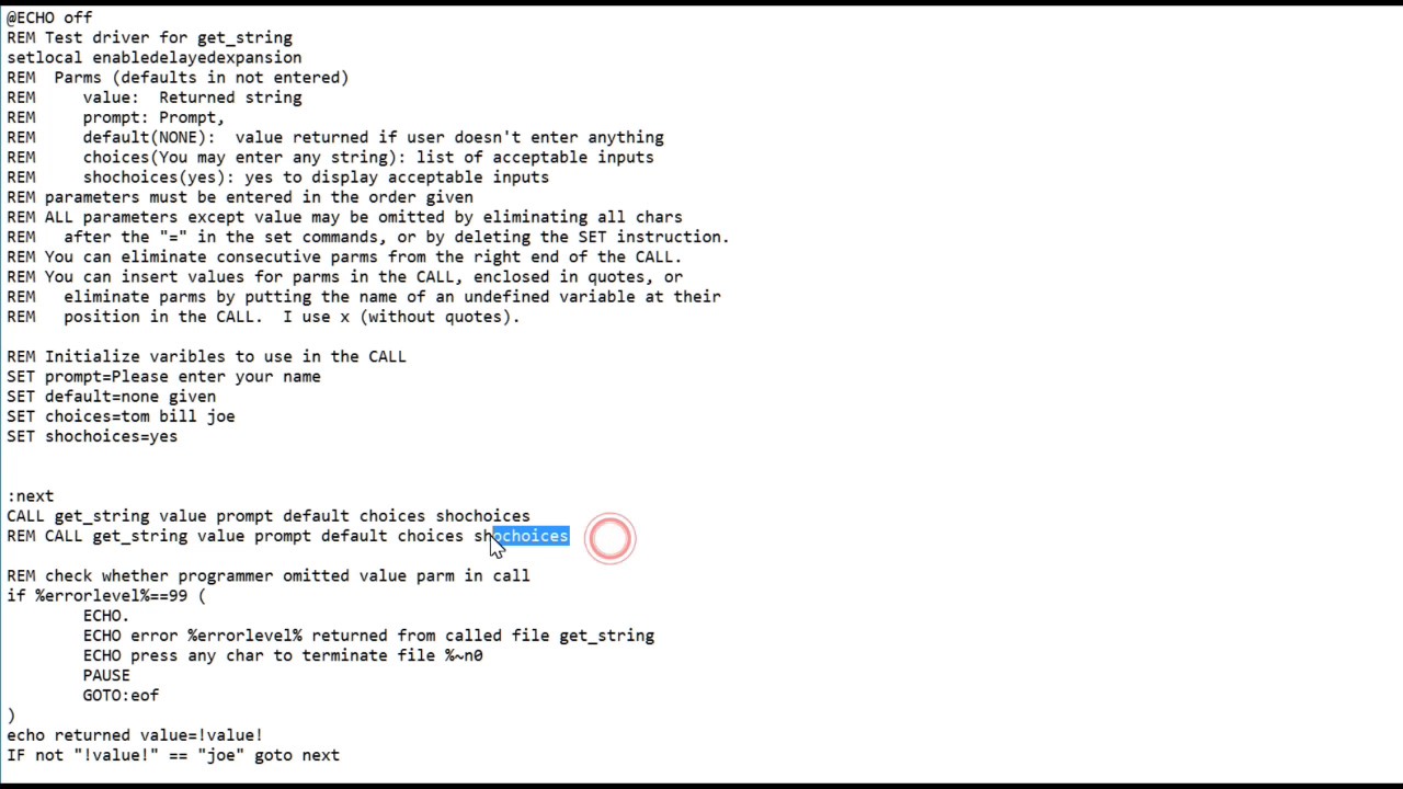 Create & Execute Windows Command Files   String Input Function