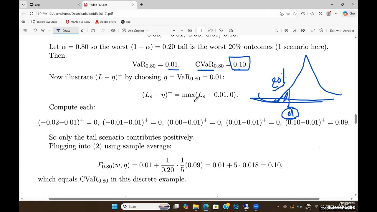 Conditional Value at Risk CVaR Portfolio Optimization