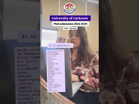 University of Lucknow PhD admission 2024-2025 #phd #admission #research #womenempowerment #science